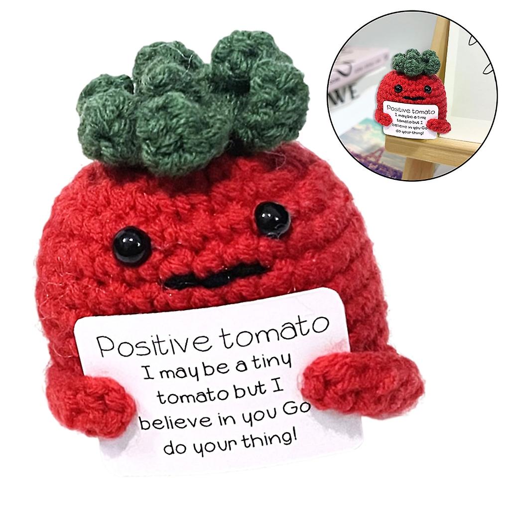 Funny Positive Tomato Cute Wool Knitted Dolls Tomato with Positive ...