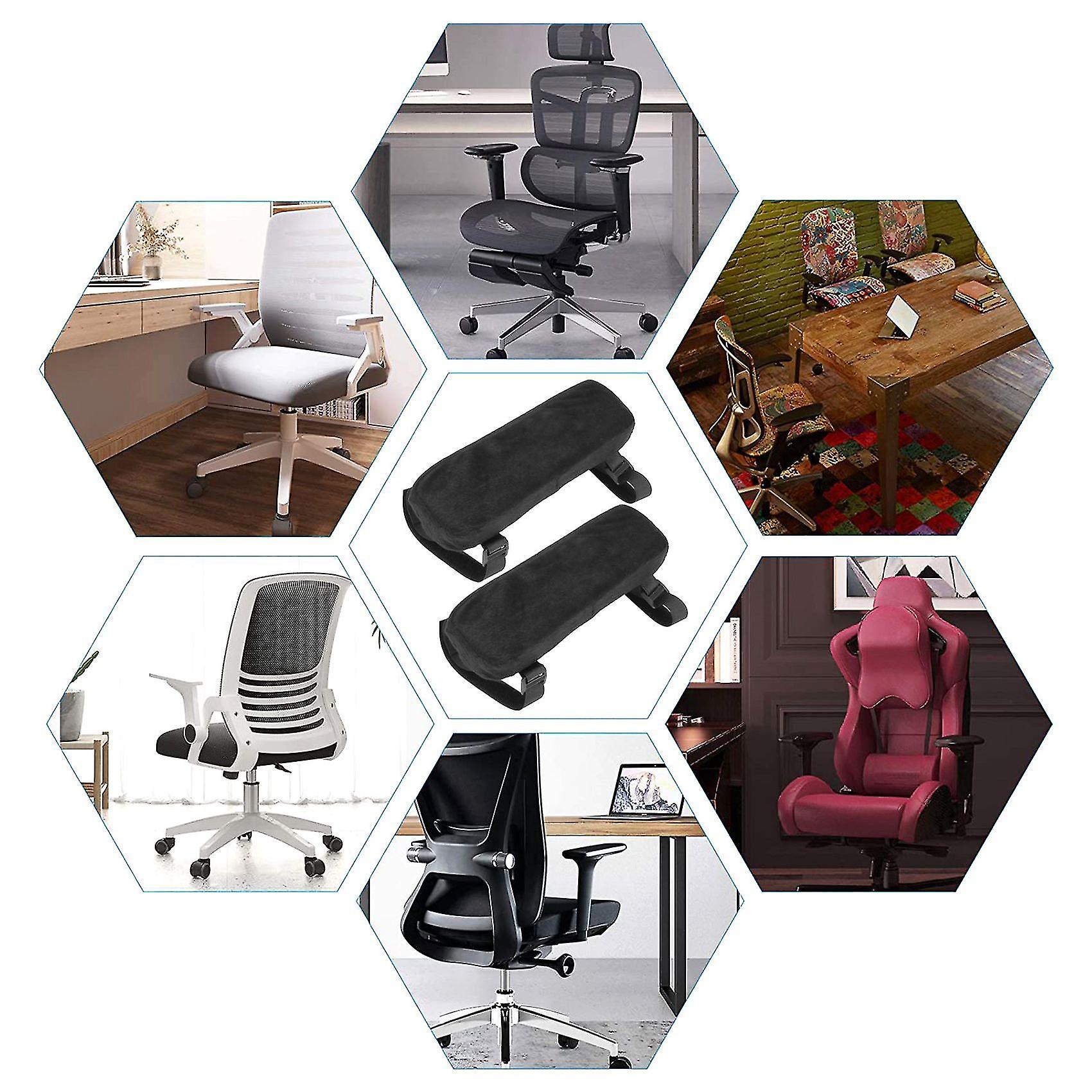 2pcs Chair Armrest Pad Memory Foam Comfy Office Chair Arm Rest Cover ...