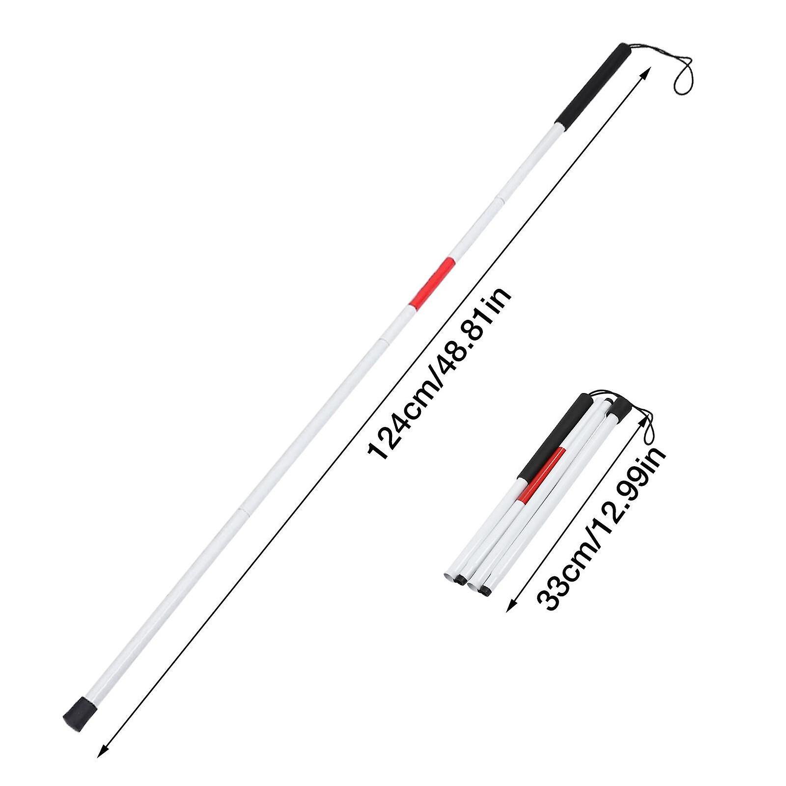 Folding Blind Cane Walking Stick with Red Reflective Tape for the Blind ...
