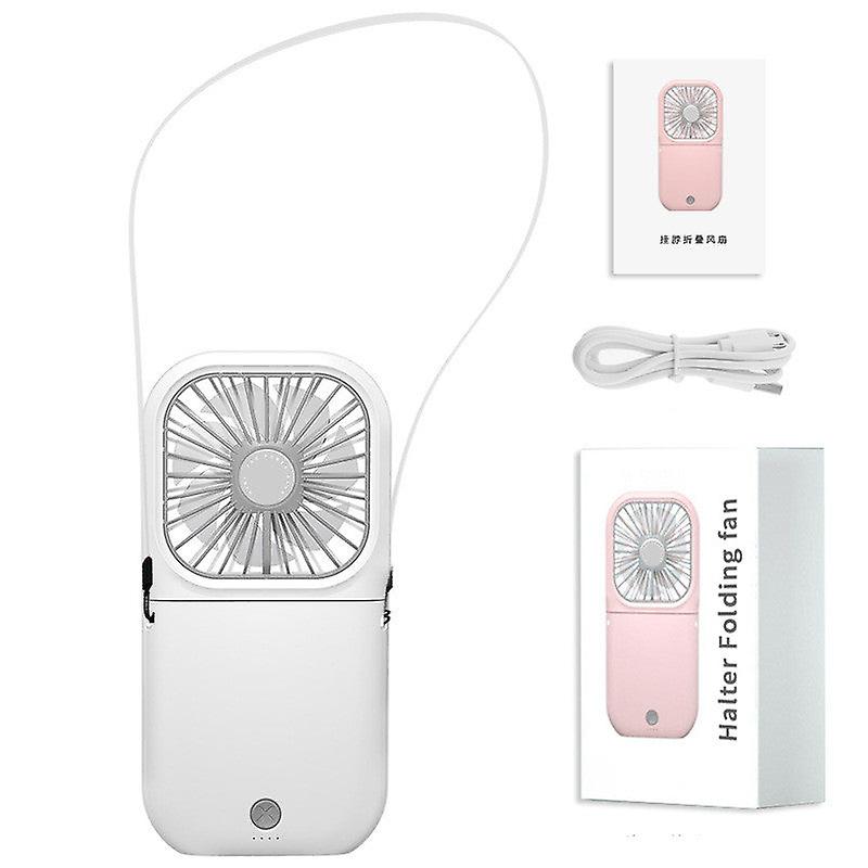 Hands-free hanging usb rechargeable dual cooling fan mini air cooler ...