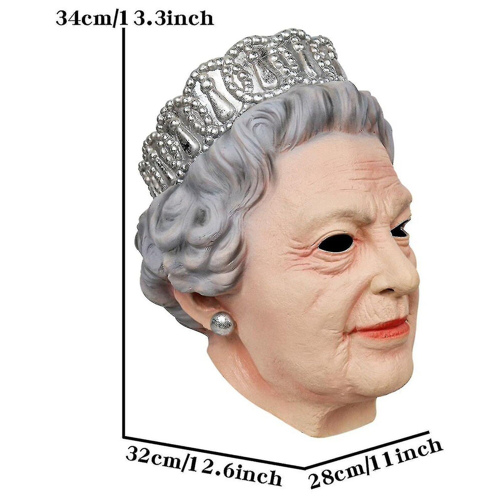 Realistic Queen Elizabeth Mask Latex Human Wrinkle Face Mask Cosplay ...