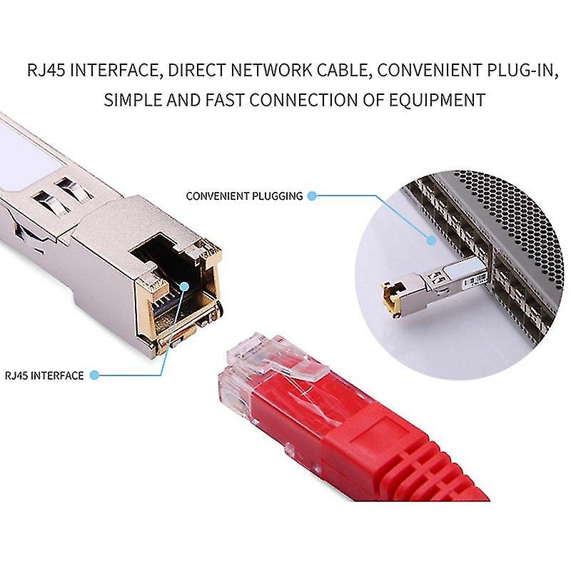 Sfp Module Ethernet Port Rj45 Switch Gbic 10/100/1000m Connector Copper ...
