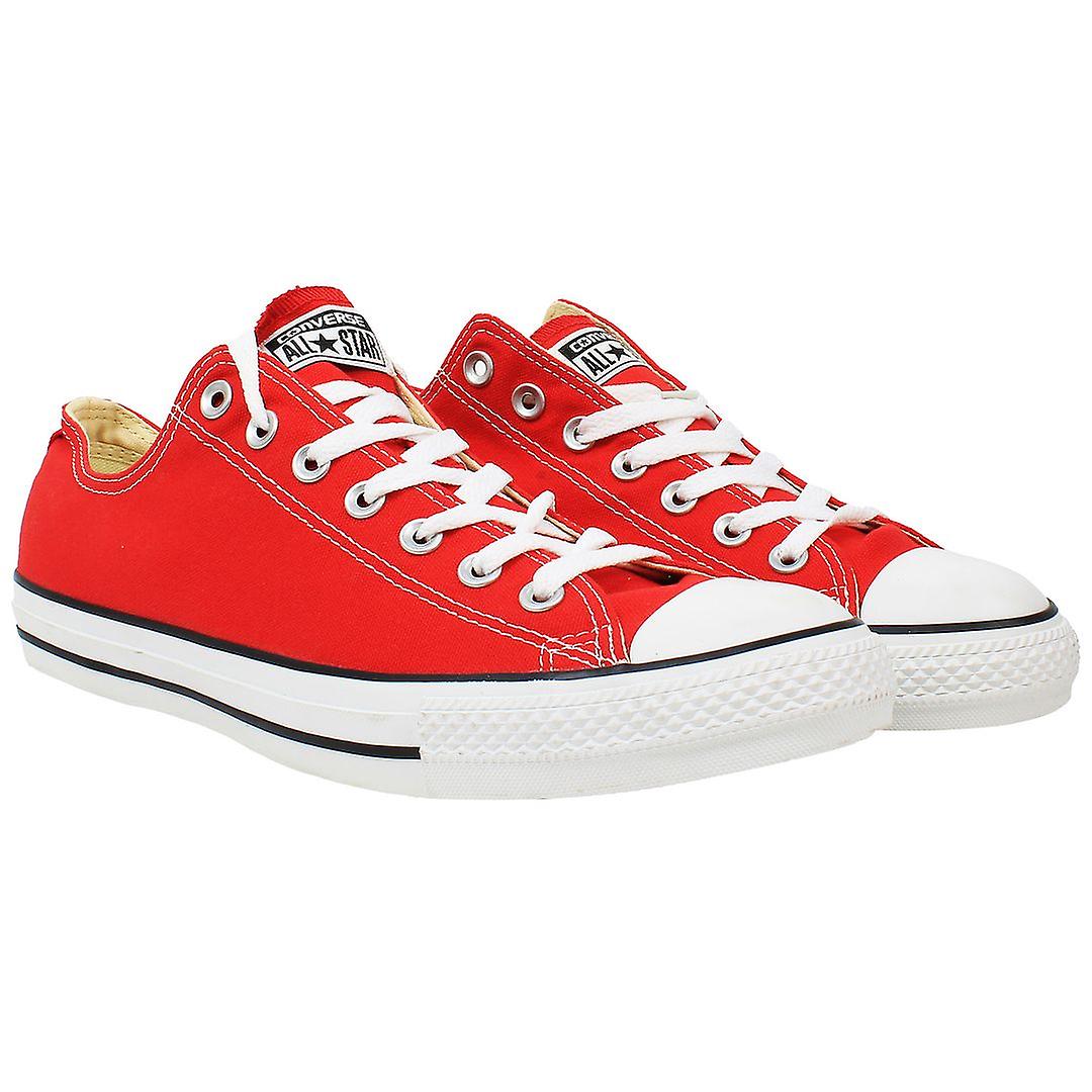 Converse All Star Ox Lace-Up Red Canvas Womens Plimsolls M9696C | Fruugo UK