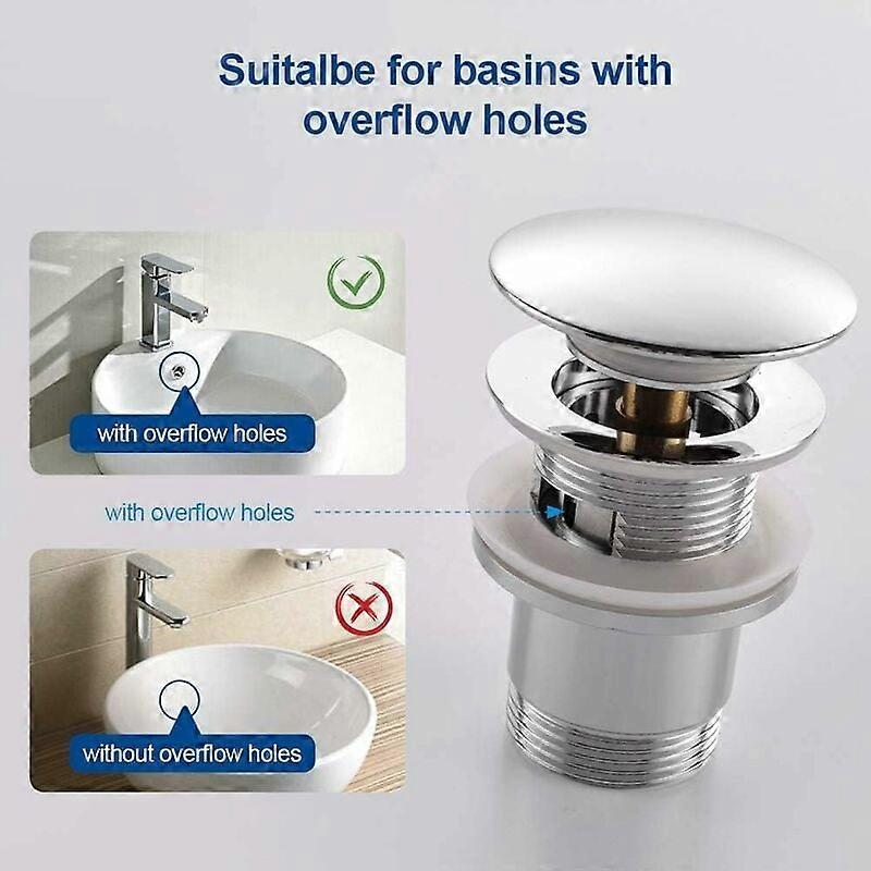 Basin Waste with Strainer Basket, Pop Up Waste System Waste with ...