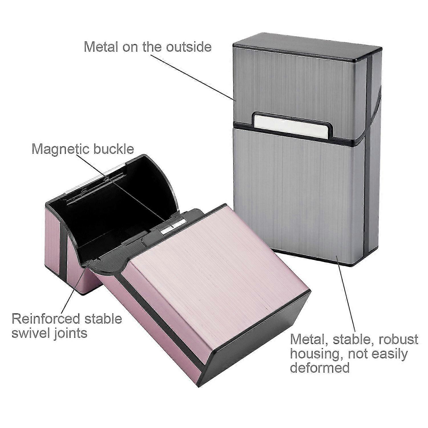 2 Pcs Cigarette Case Box (gray Rose Gold) A Cigarettes Men Women ...