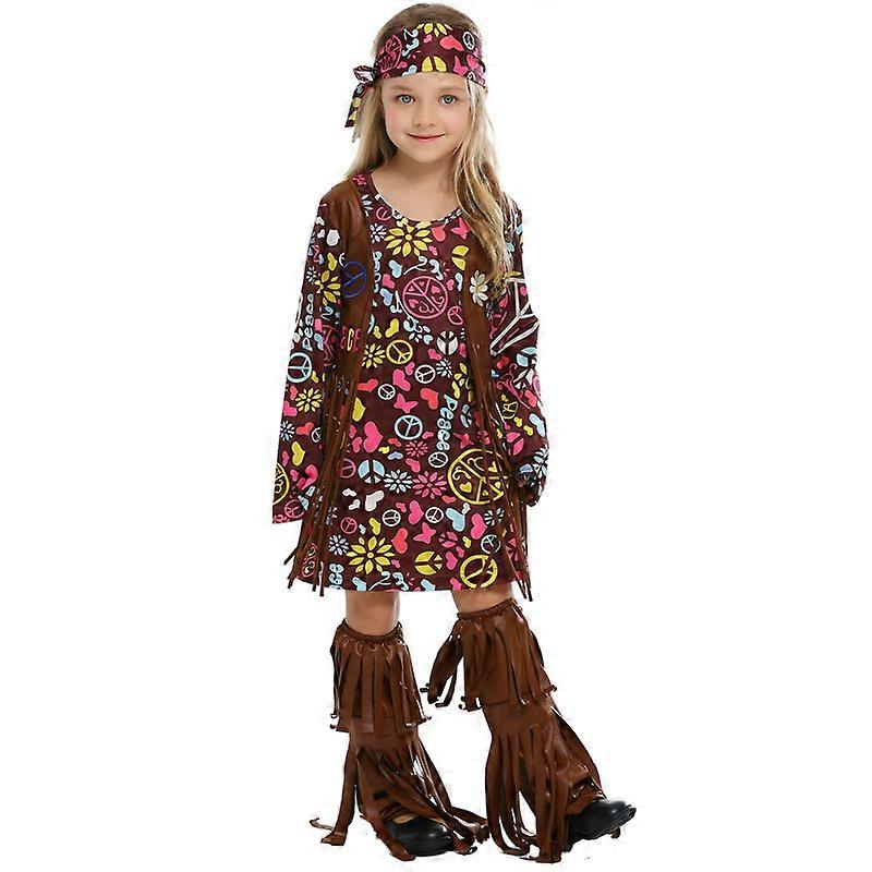 Peace and Love Hippie Costume for Girls Kids Child 70s Costumes ...