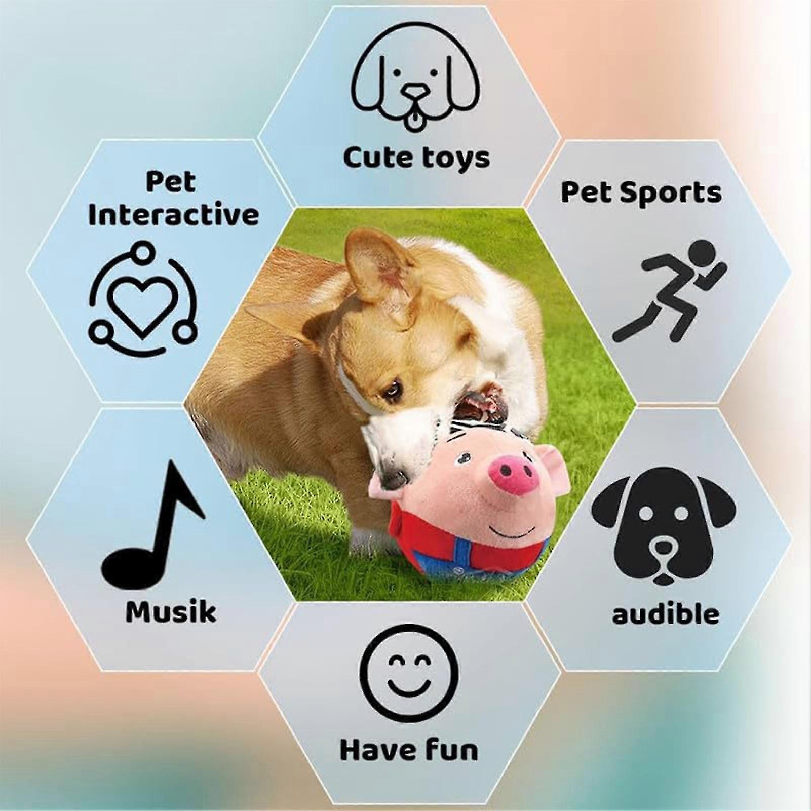 Plush Automatic Bouncing Toys Bite Resistant Music Vibration Bouncing ...