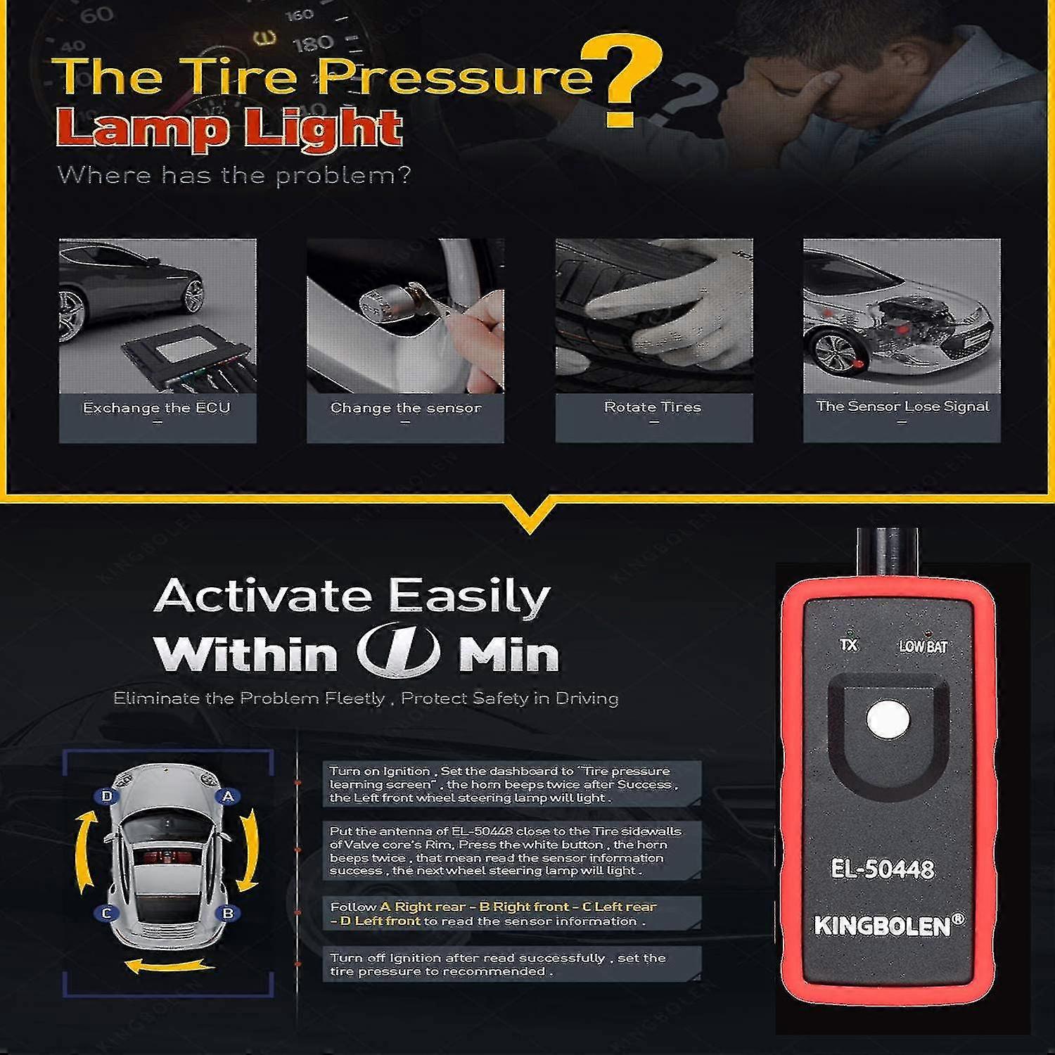 El-50448 Automotive Tire Pressure Monitor Sensor Tpms Reset Relearn ...