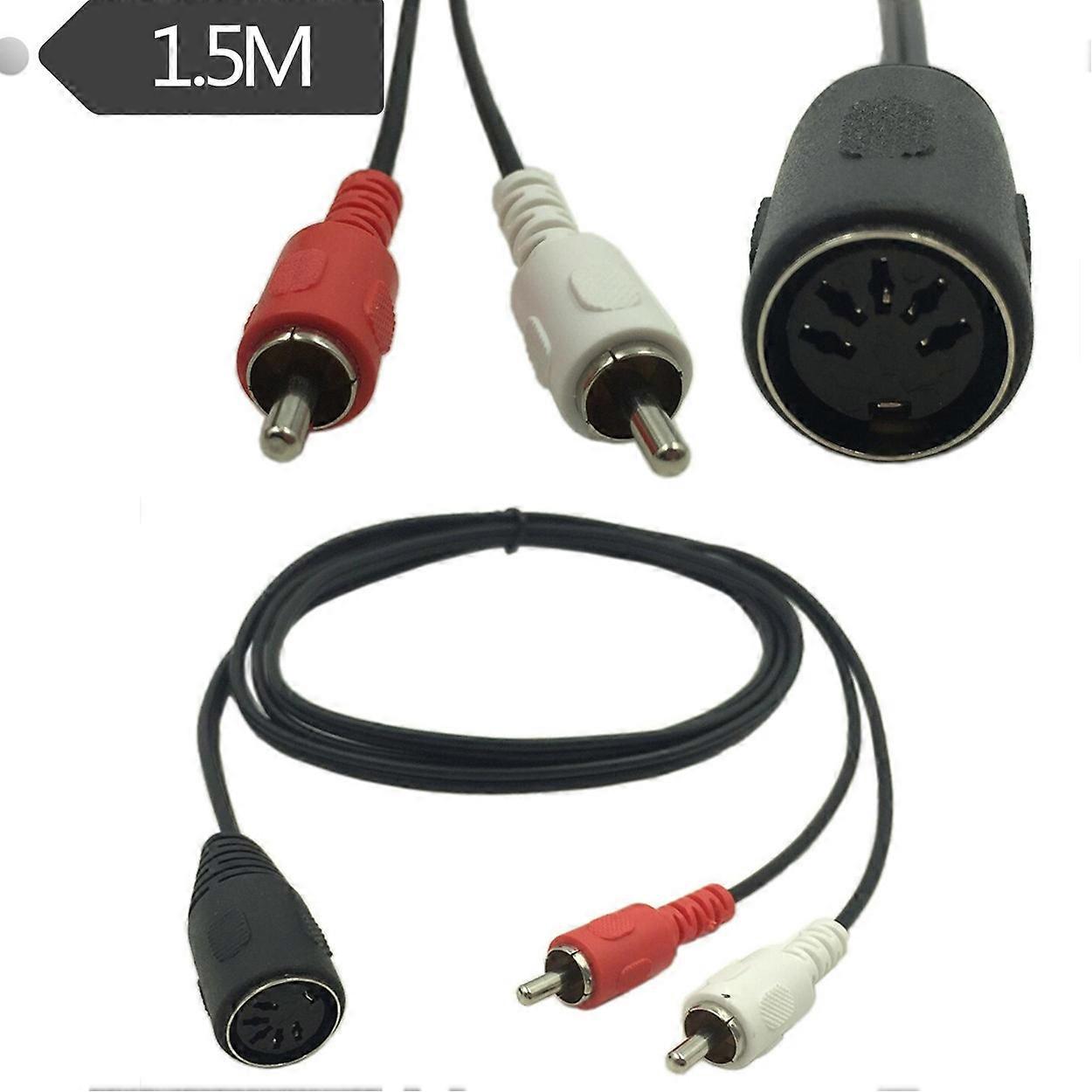 DIN 5 Pin to RCA Cable,1FT 5 Pin Din Female to 2 RCA Male Audio Cable ...