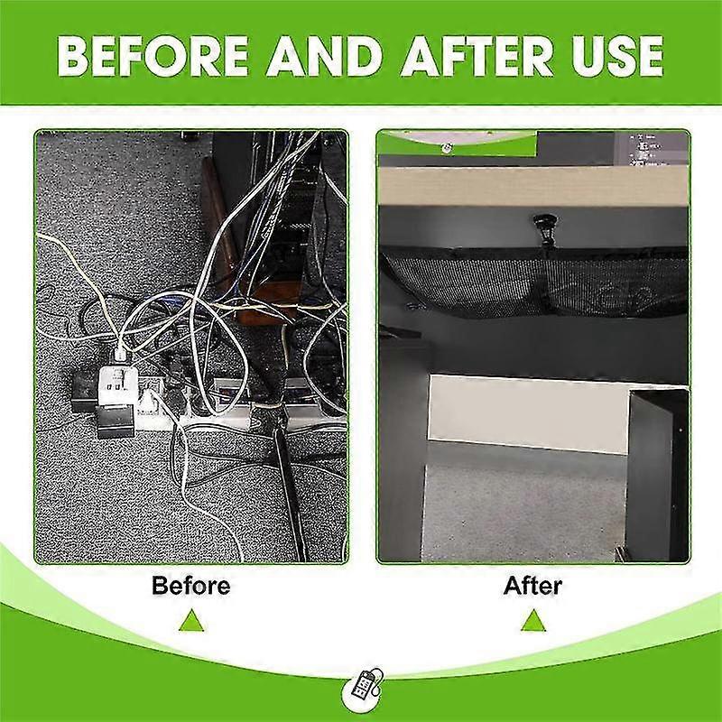 Under Desk Cable Management Net, Under Table Cord Management Mesh ...