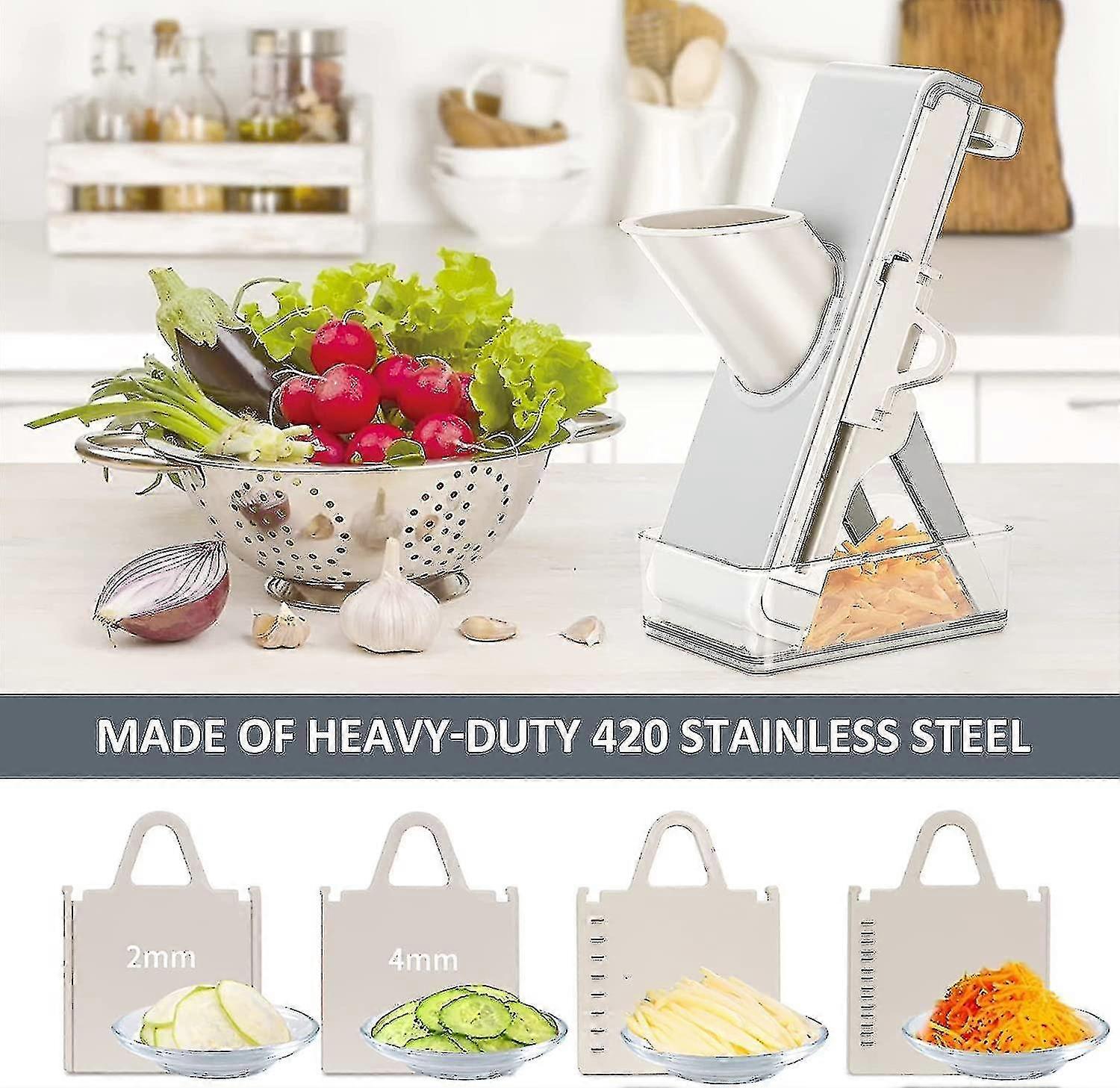 Kitchen Safe Mandolin Vegetable Slicer With Adjustable Blades With ...