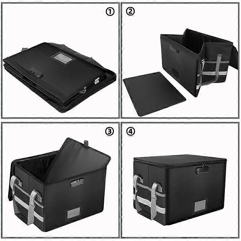 Fireproof Document Box Waterproof File Organiser Box w/ Lock ...