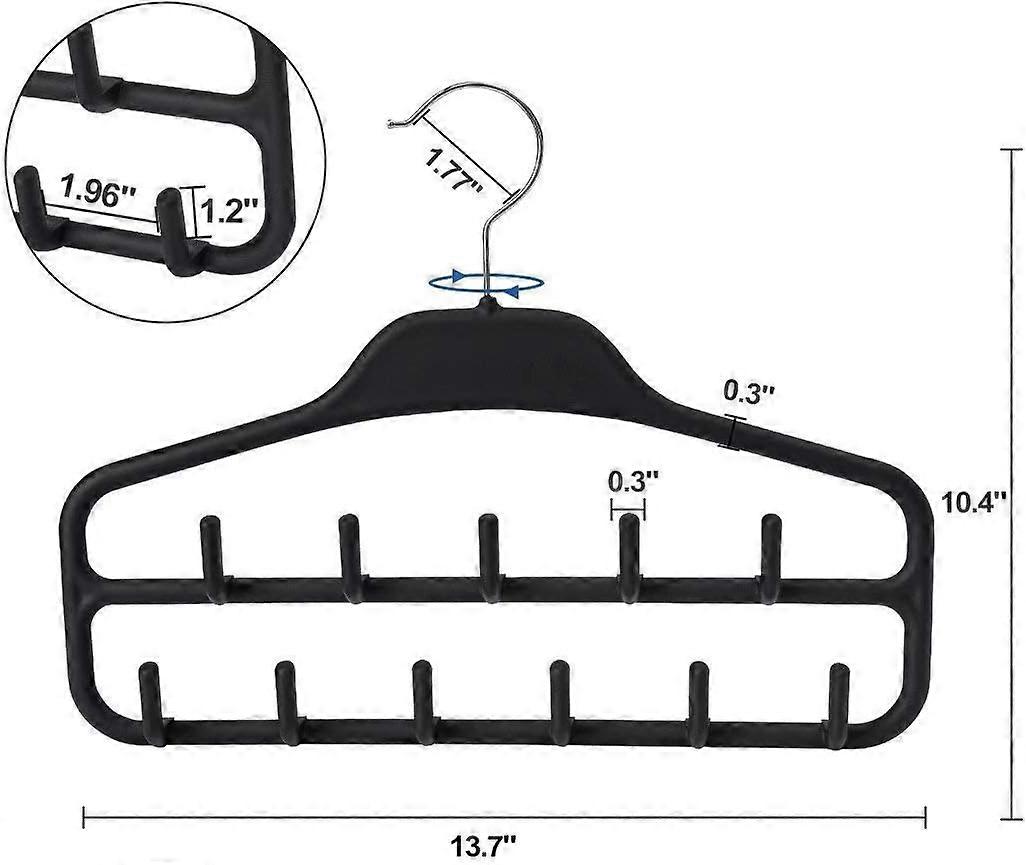 Belt Hanger 2 Piece Set, Non-Slip Tie Rack, Durable Hanging Wardrobe ...