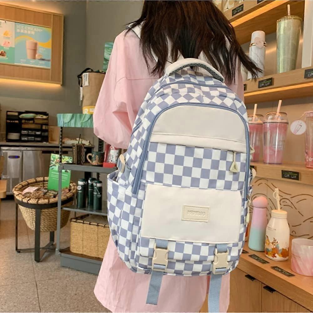 Travel Checker Backpack for Women Cute Aesthetic Checkerboard Backpack ...