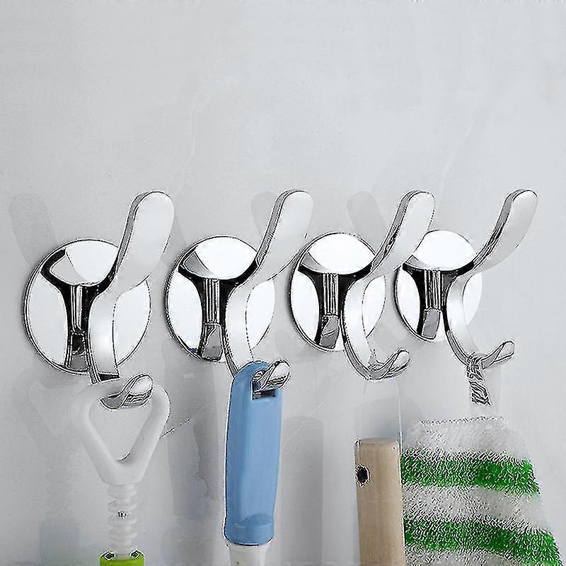 Towel Robe Hook Stainless Steel No Drilling Bathroom Kitchen Polished Surface 2pcs | Fruugo UK