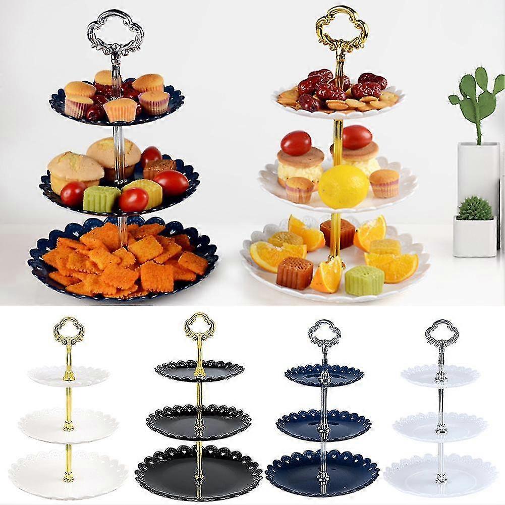 3 Tier Festive Party 3 Tier Fruit Plate Dessert Candy Plate Cake Stand ...