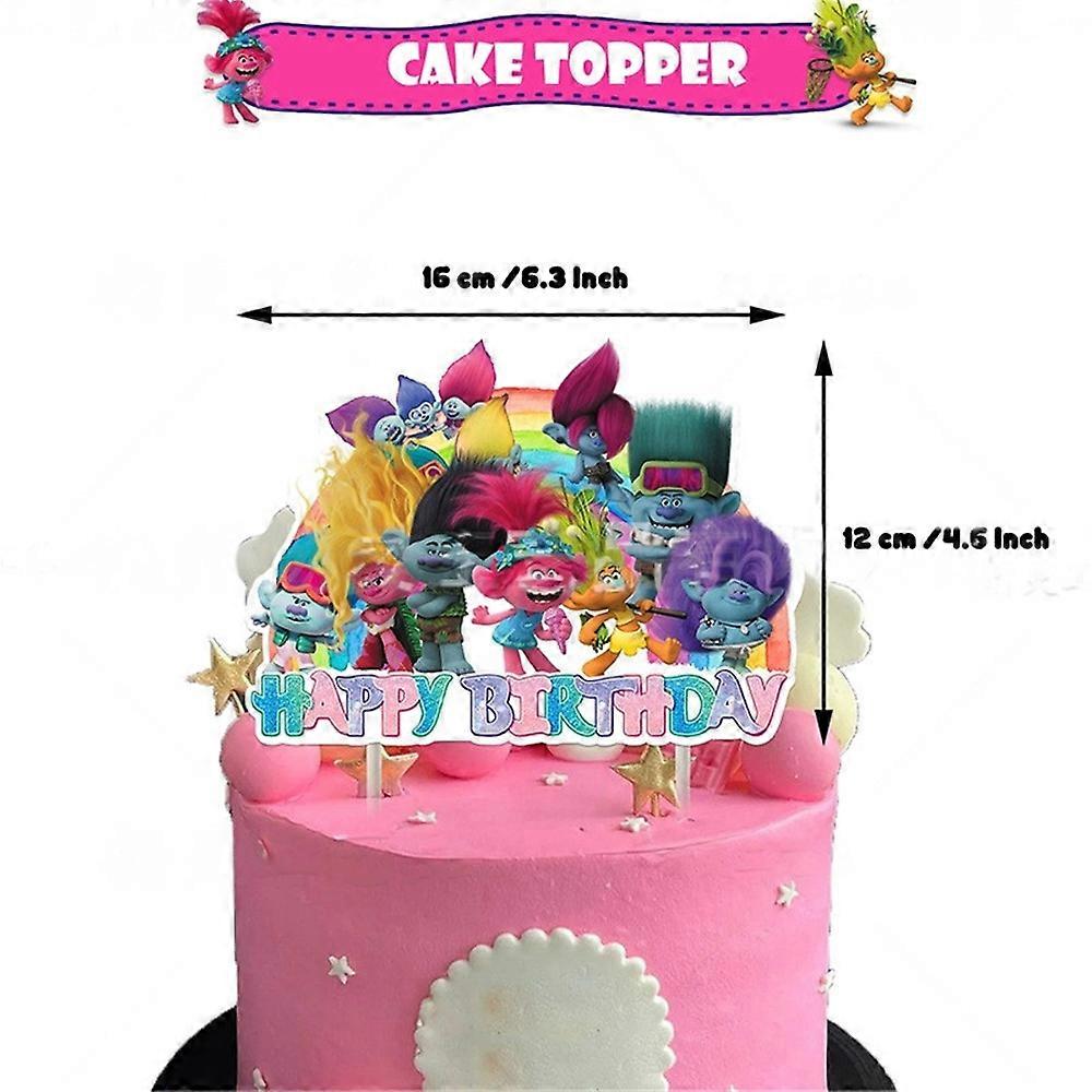 Trolls Themed Happy Birthday Party Supplies Decor Kits Includes Banner ...