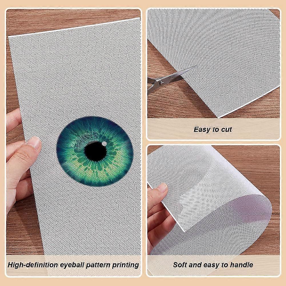 10Pcs Custom Fursuit Eye Mesh 11.8x4.9inch White PVC Printable Net 0 ...