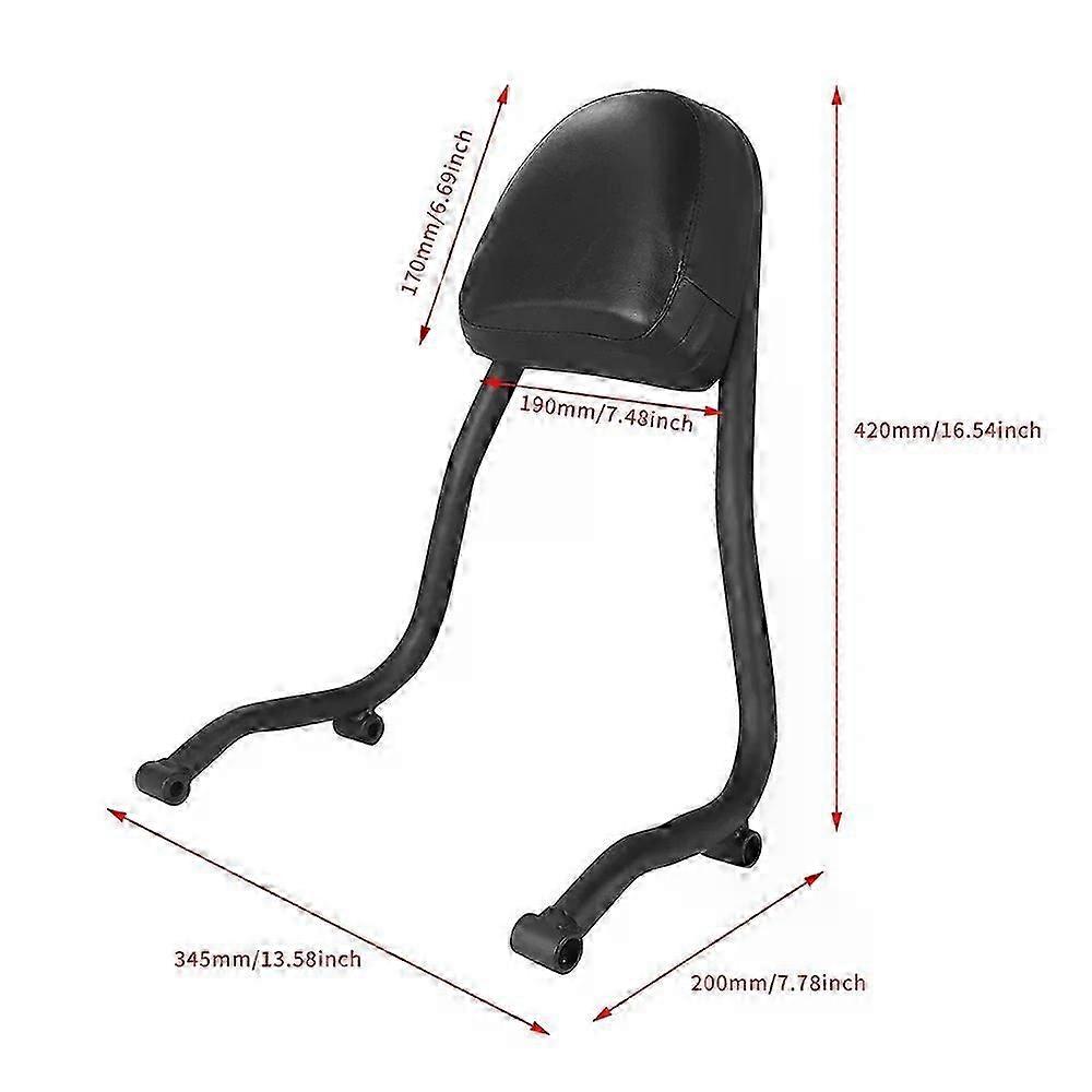 Motorcycle Black Rear Passenger Backrest Pad Sissy Bar For BMW R18 ...