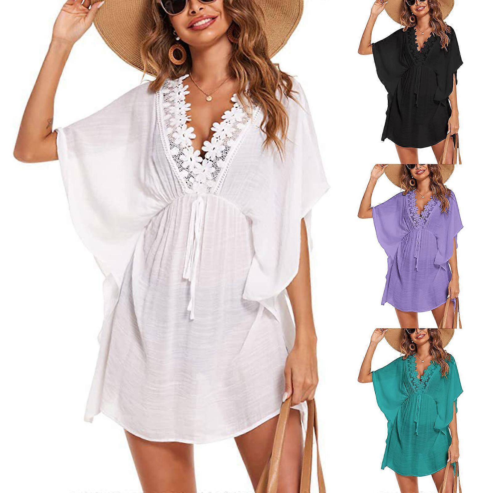 Beach Bikinis Cover Up Ladies Bathing Suit Cover Ups Deep V Neck ...