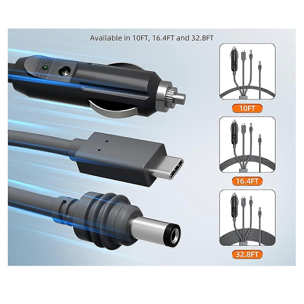 For Starlink Mini 3-in-1 DC Power Cable 16FT, USB-C 12-24V Cigarette ...