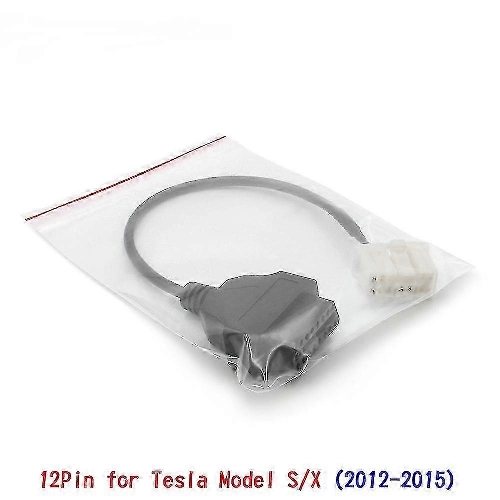 12 Pin Obd2 Adapter Male Female Connector Cable For 2012-2015 Tesla ...