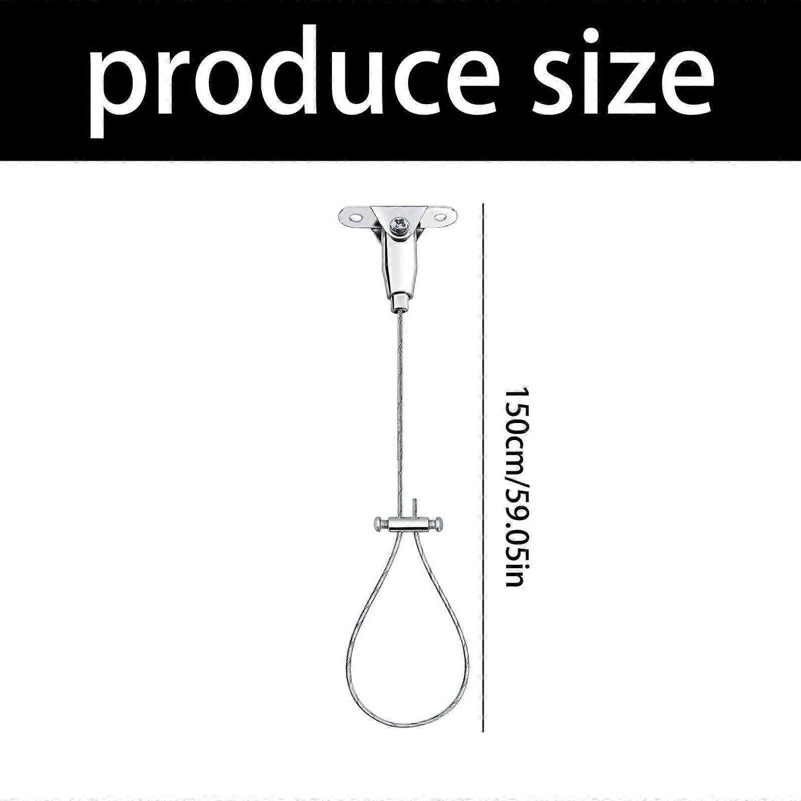 2PCS Stainless Steel Ceiling Hanging Systems Adjustable Shower Rod ...