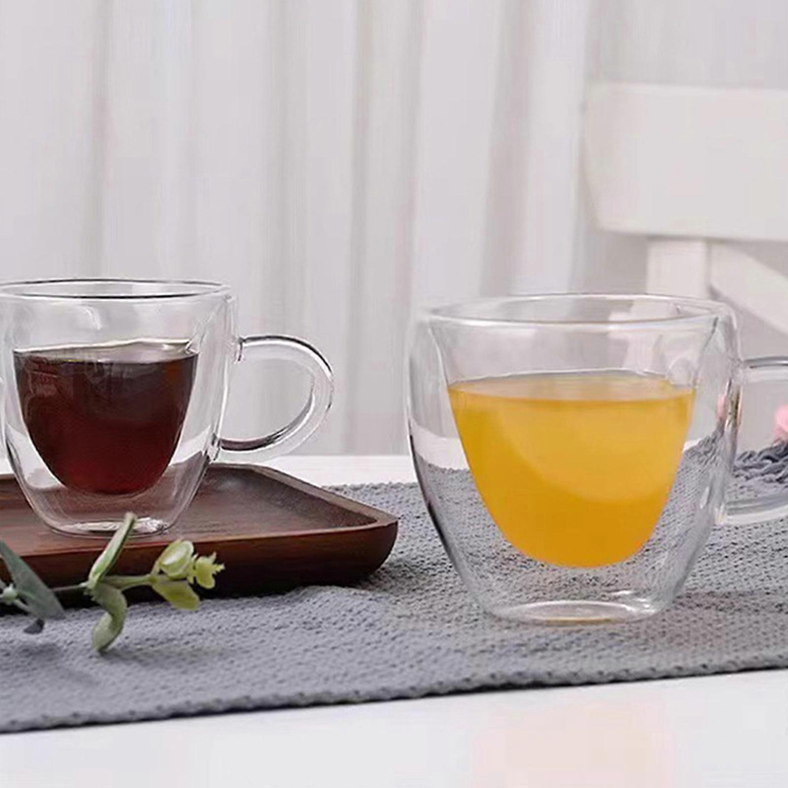 Insulated Heart Shape Glass Mug With Double Layered Heatproof Safe For ...