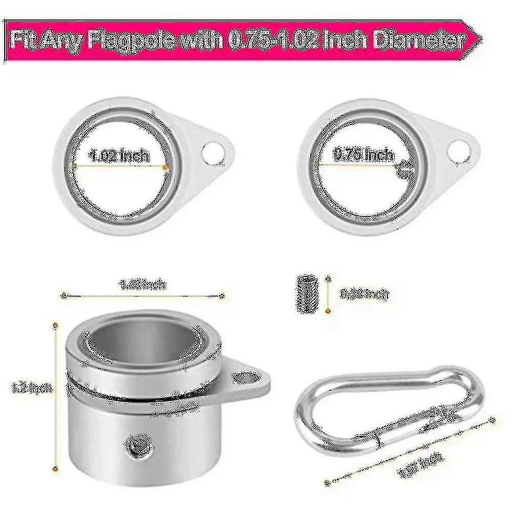 2 Pcs Flag Pole Rings Anti Wrap Flag Pole Clips Swivels 360 Rotating ...