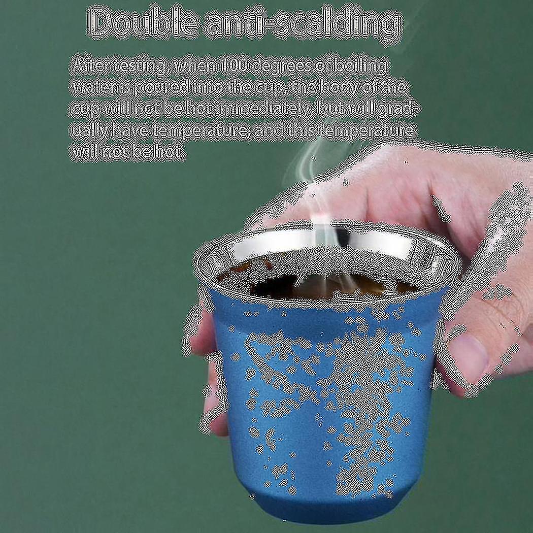 80ml Double Wall Stainless Steel Espresso Cup Insulation For Pixie ...
