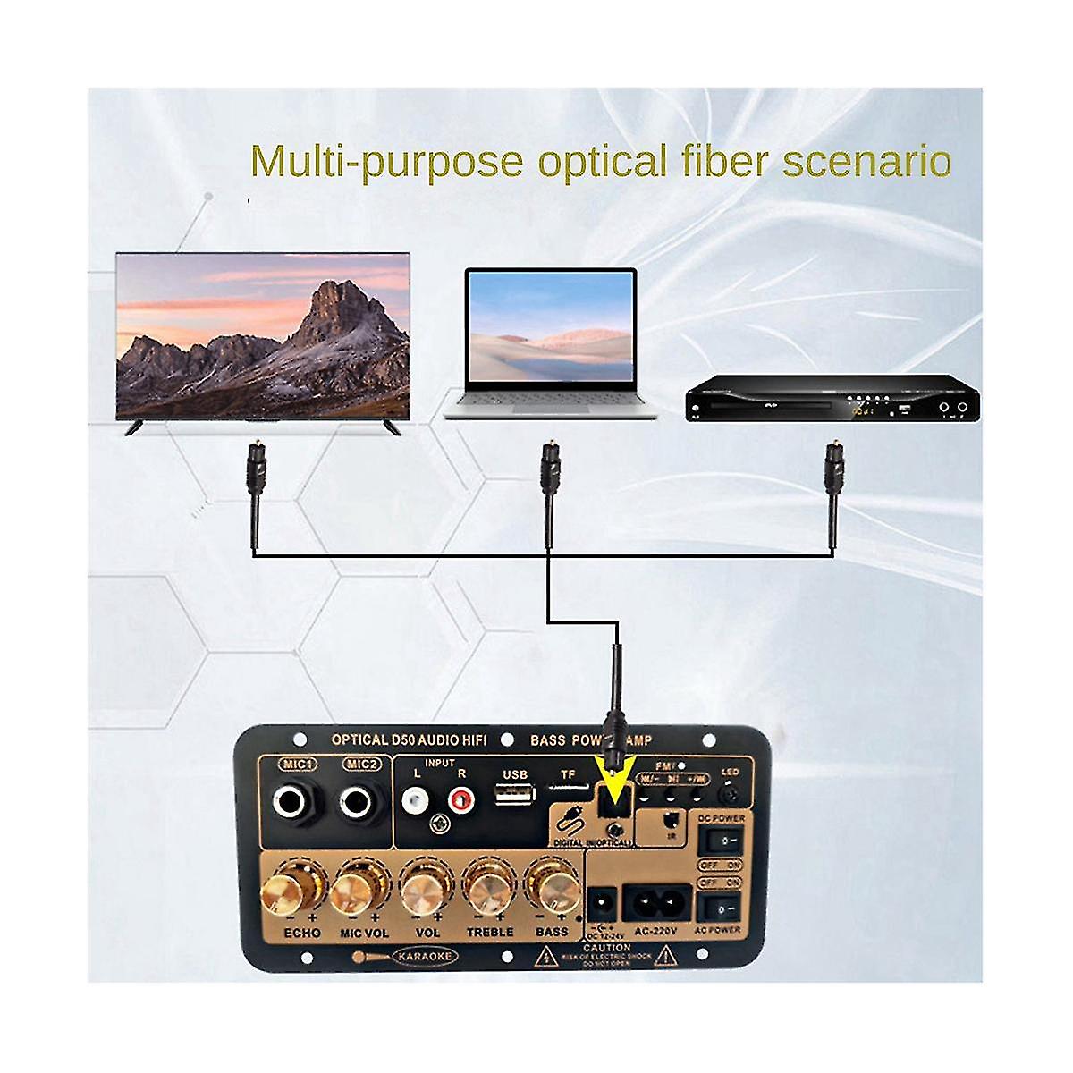 D50 35w Subwoofer Power Amplifier Board With Optical Audio 12v24v220v ...