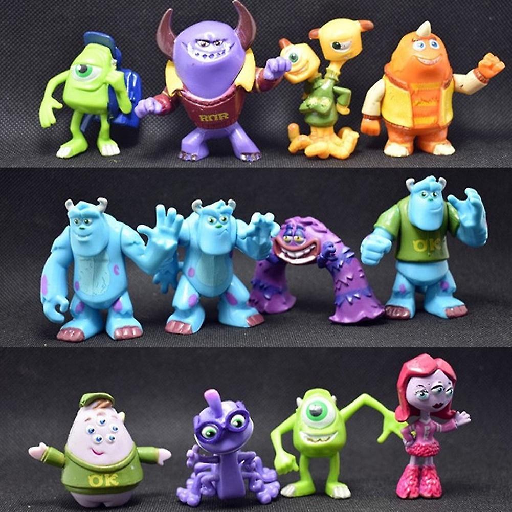 12pcs Cute Cartoon Mini Figure Set 2-2.3inch PVC Pi-xar Monsters Inc ...
