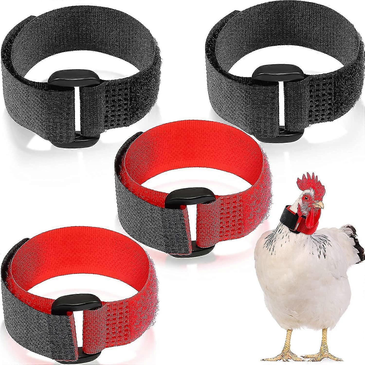 4 Pieces Rooster Collar, No Crow Chicken Collar Anti Hook Rooster ...
