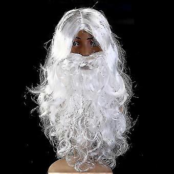 Hhcx-White Santa Claus Moustache Hat Fancy Dress Costume Wizard Wig And ...