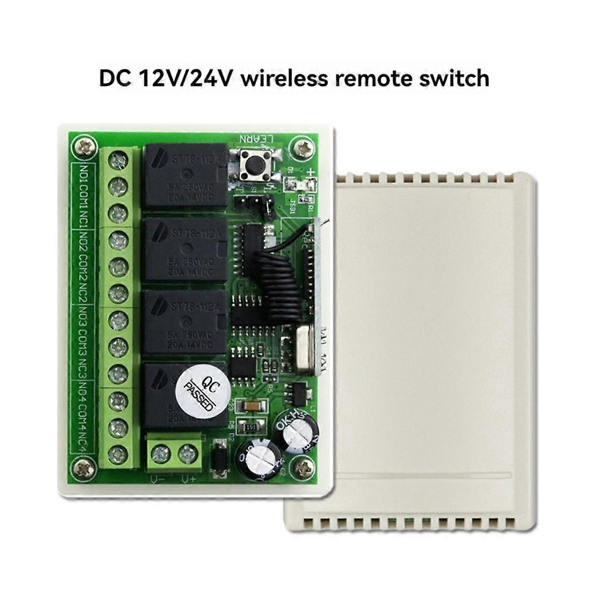 433MHz 12V 24V Relay Module Receiver with Transmitter RF Wireless ...