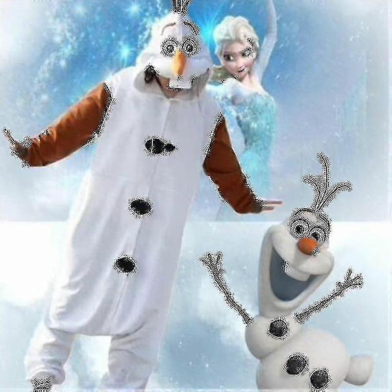 Olaf Frozen Adult Snowman Costume Kigurumi Pajamas Cosplay Pyjamas ...