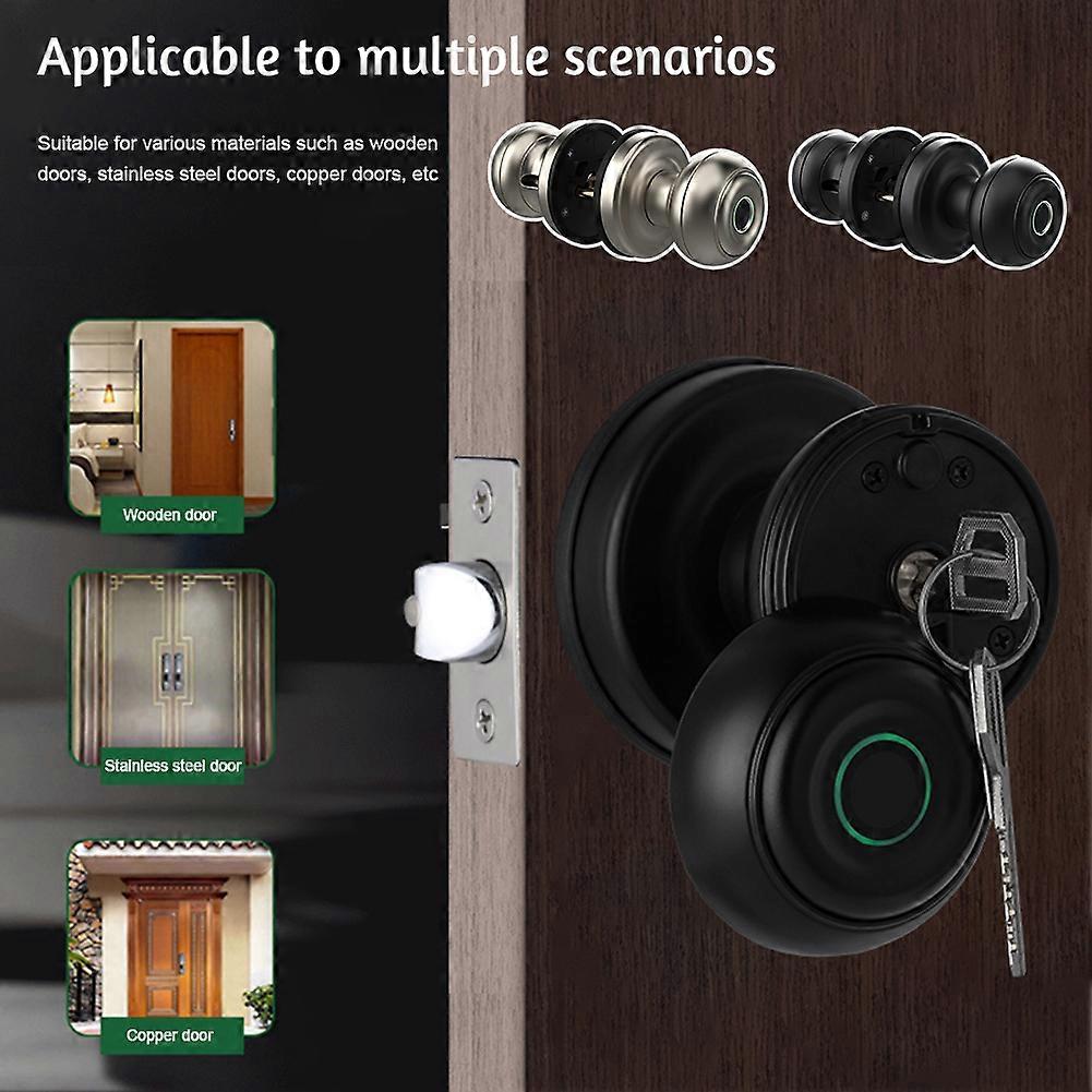 Smart Spherical Fingerprint Lock Battery Powered Keyless Door Lock for ...