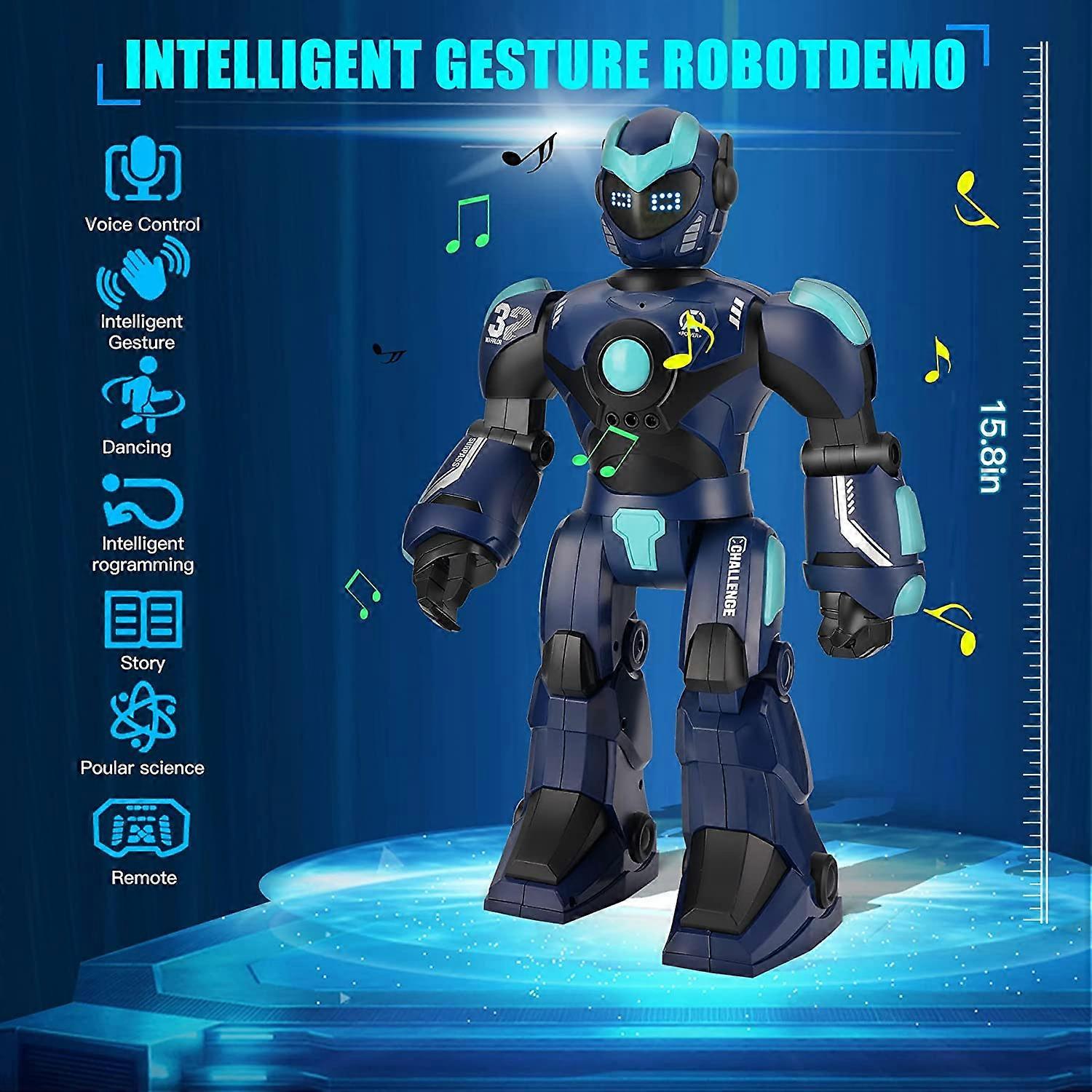 Robot Toys RC Robot for Kids Rechargeable Intelligent Programmable Robot with Controller, Remote ...