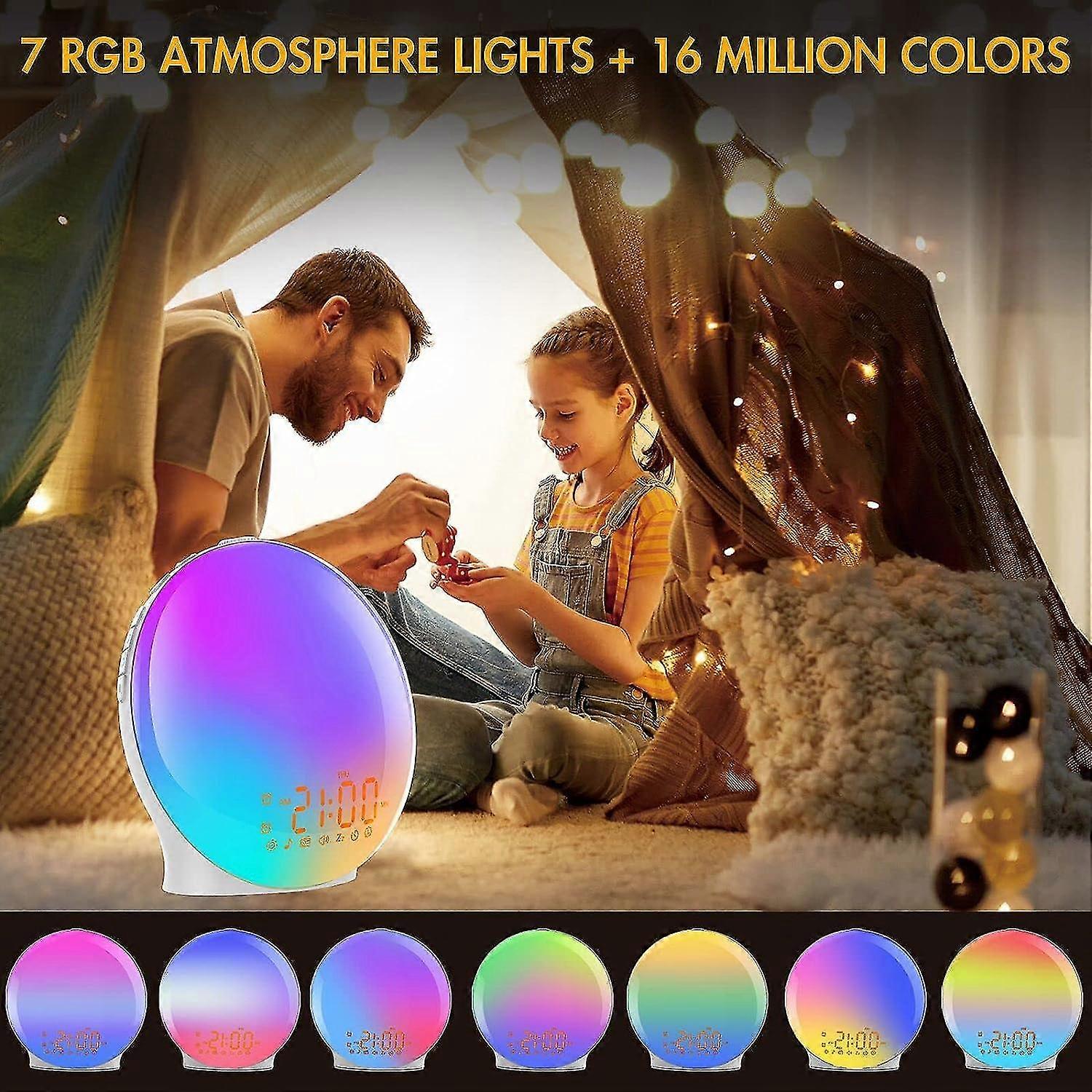 Sunrise Alarm Clock, Full Screen Wake-up Light With Sunrise Simulation ...