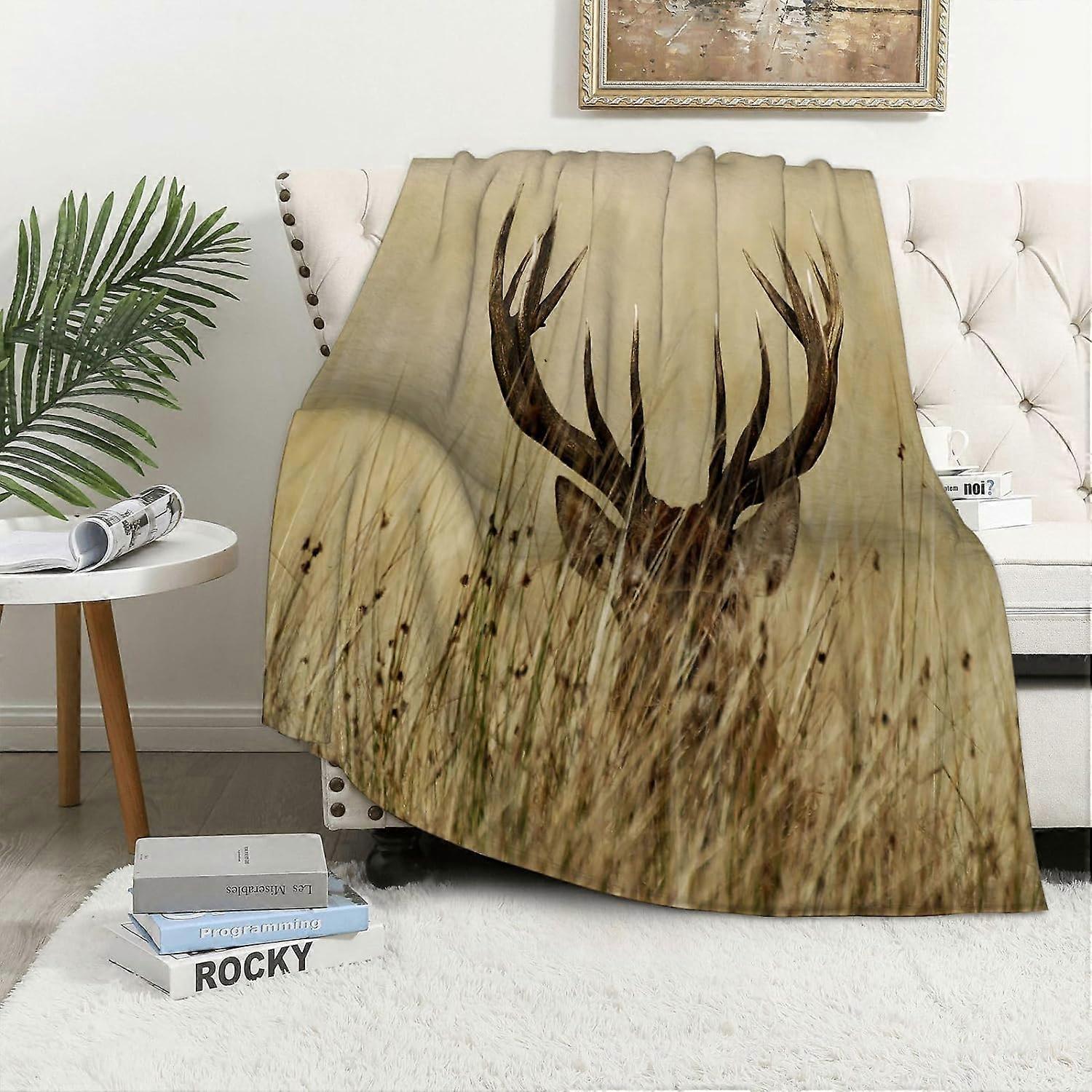 Warm Soft Stag Throw Blanket,Winter Warm Sofa Bed Throw Bed Picnic ...