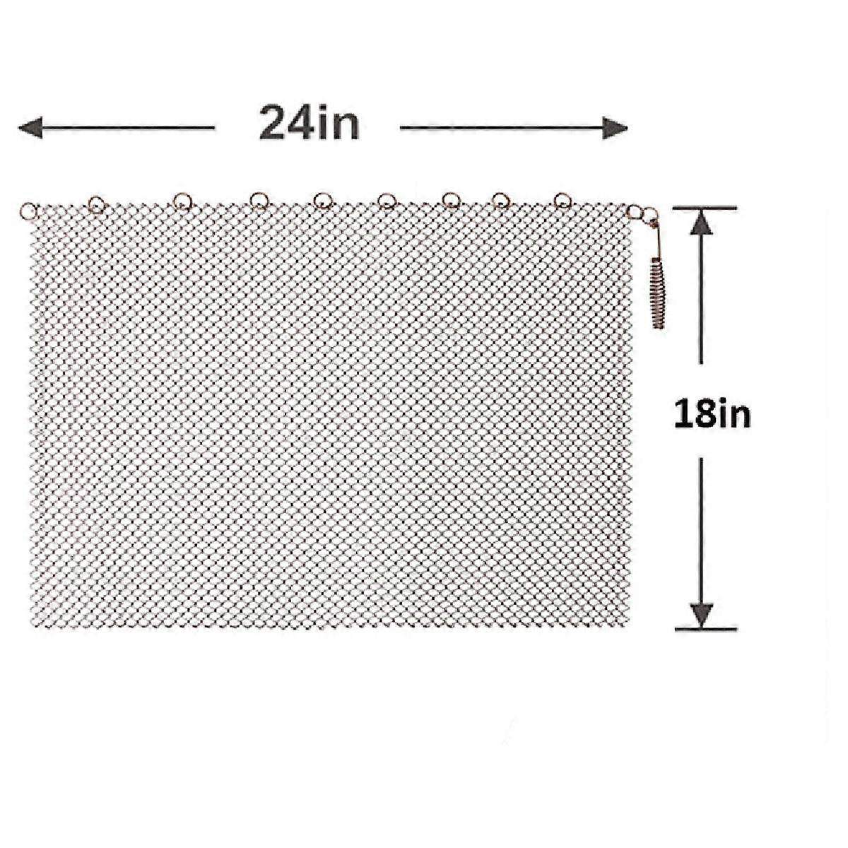 Fireplace Mesh Screen Curtain,2 Packs Spark Guard Mesh Metal Fire ...