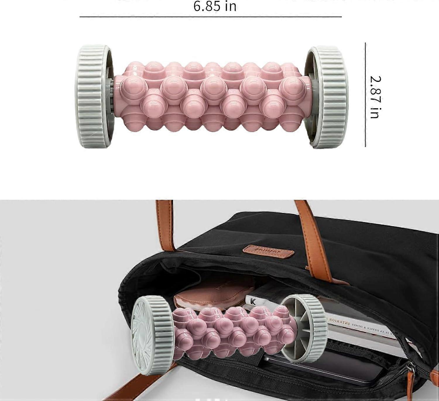 Pink-Foot Massager Roller for Plantar Fasciitis, Deep Tissue Plantar ...