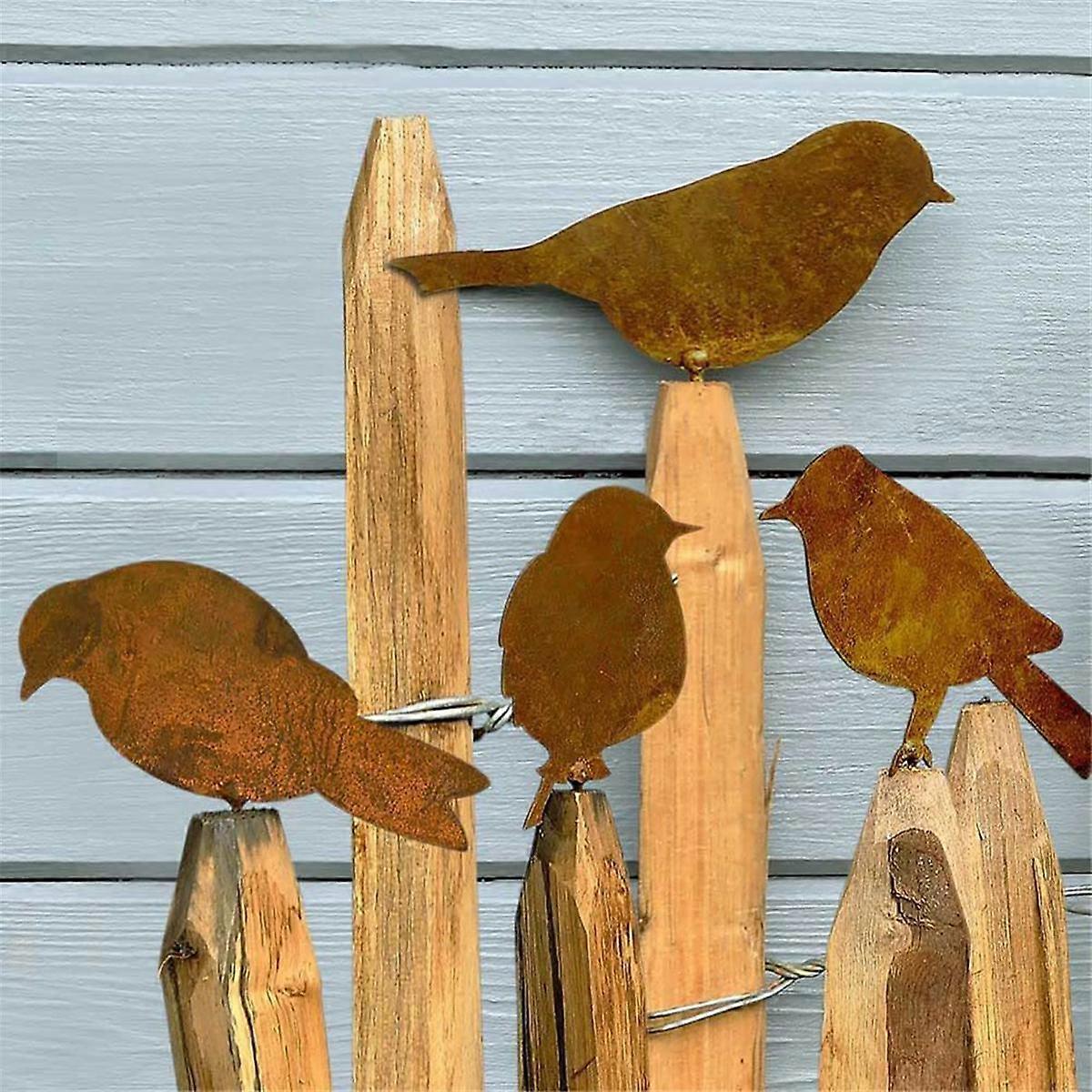 Rusty Birds Decoration, Metal Birds Statues Lifelike Patinas Metal ...