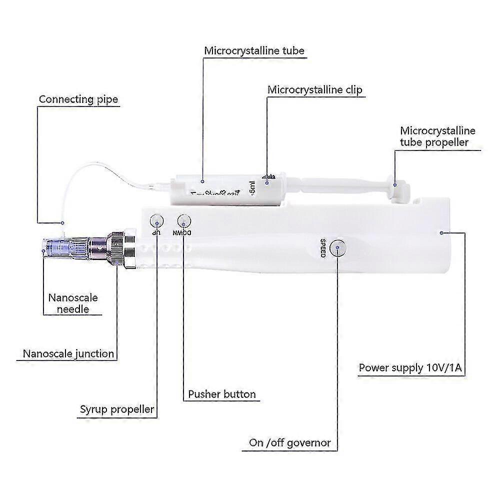 2 In 1 Hydra Injector Derma Pen Nano Mesotherapy Microneedle Dr Pen ...
