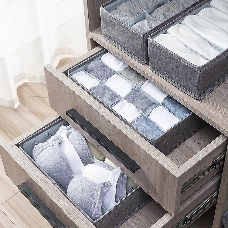 2-Pack Socks and Underwear Storage Boxes, 24 Compartments Foldable ...
