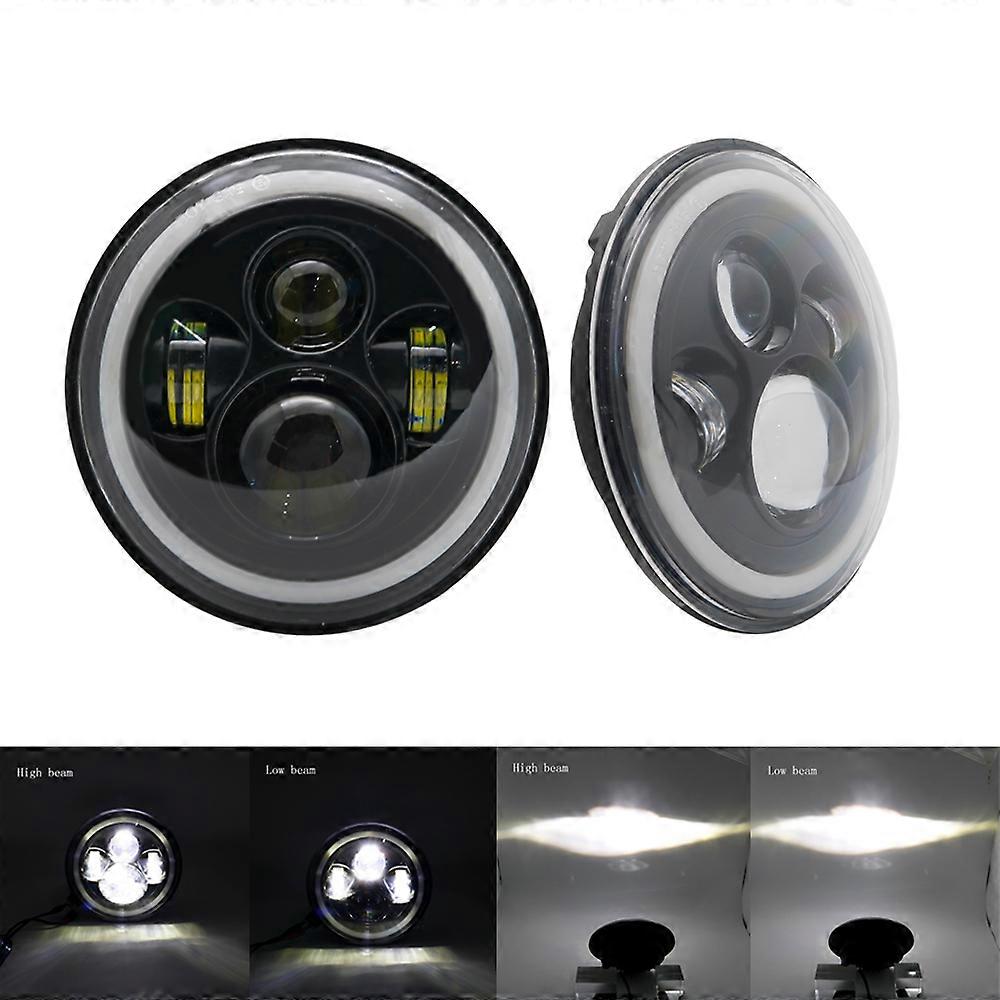 7 inch led headlight motorcycle 150W LED Headlight DRL Angel Eyes for ...