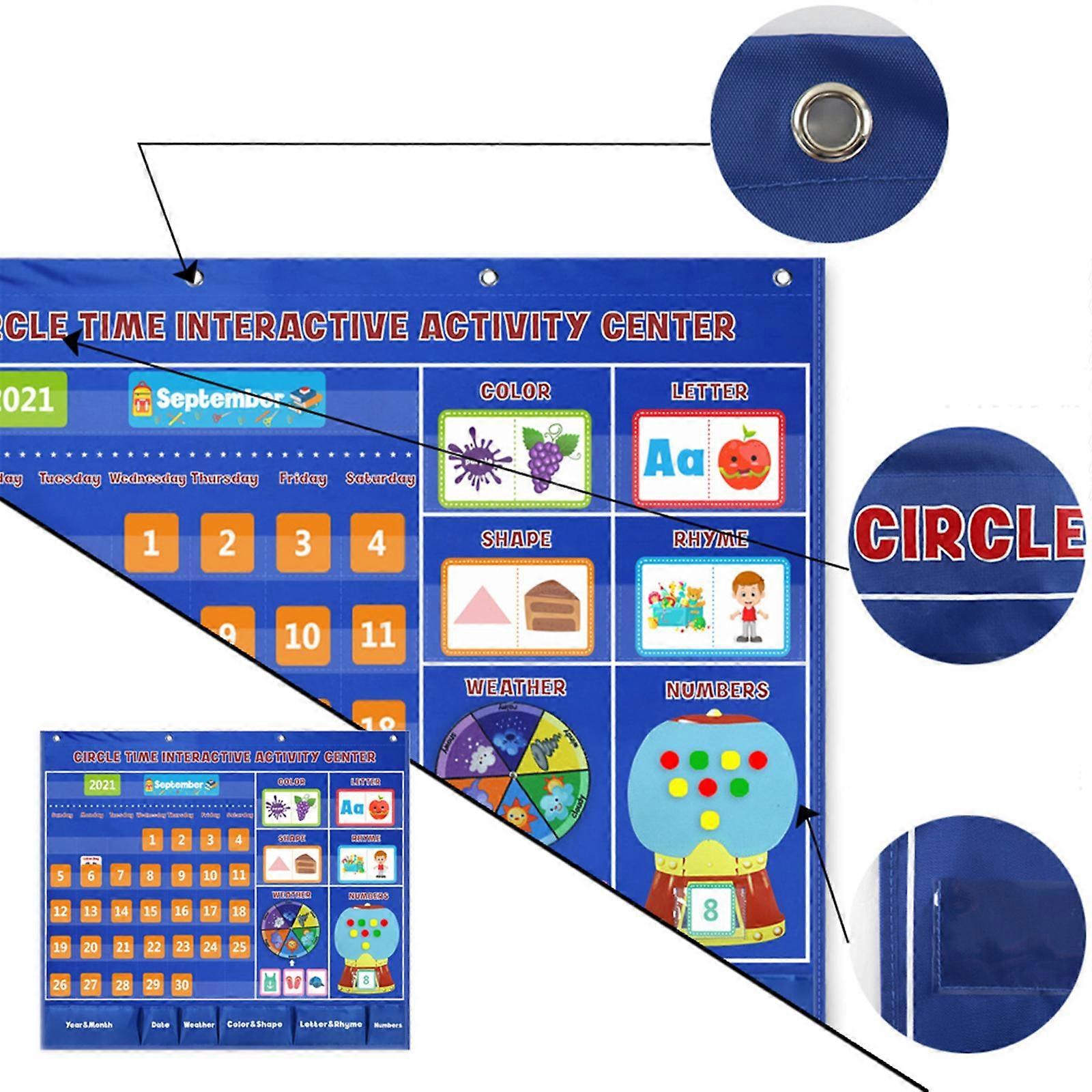 Children Calendar & Weather Pocket Chart for Kids Color Shape Matching ...