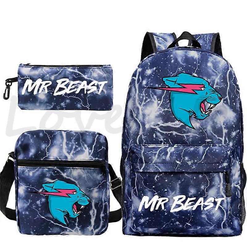 Mr Beast Lightning Cat Backpack Kids Mr Beast Rucksack Boys Girls Teens ...
