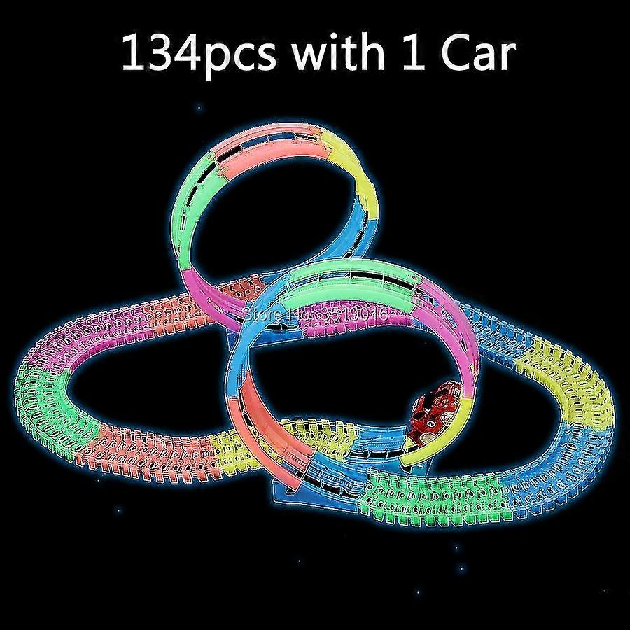Glow In The Dark Diy Rail Magical Tracks 360 Stunt Loop Flexible ...