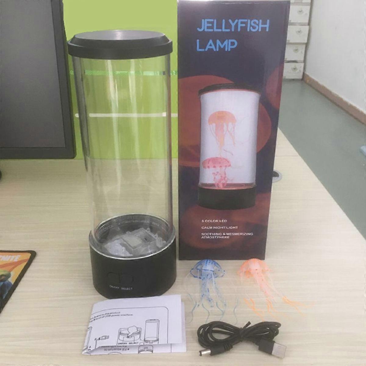 New LED Jellyfish Lamp DV5C 500mA USB/Battery Powered Electric Jellyfish Tank Night Light Color ...